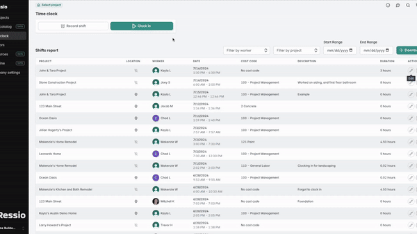 Using the Time Clock